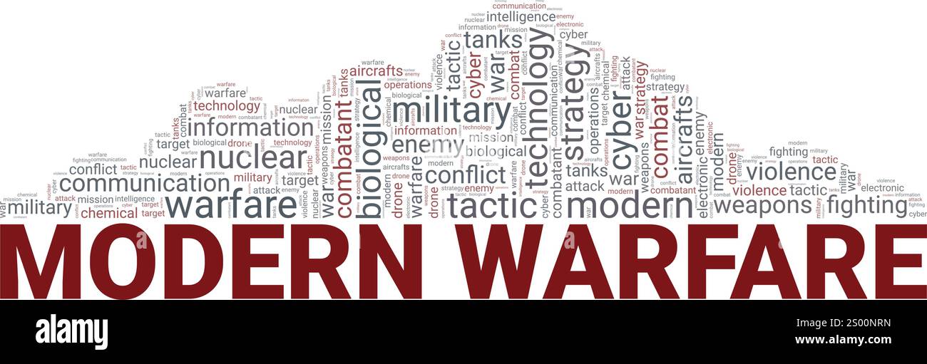 Modern Warfare word cloud conceptual design isolated on white ...