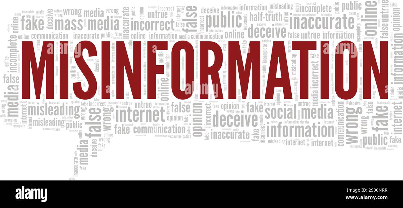 Misinformation word cloud conceptual design isolated on white ...
