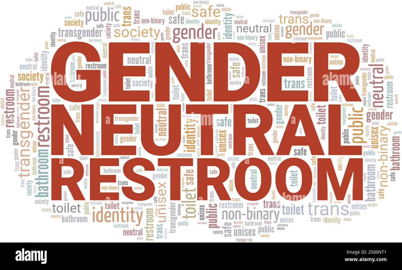 Gender Neutral Restroom word cloud conceptual design isolated on white ...