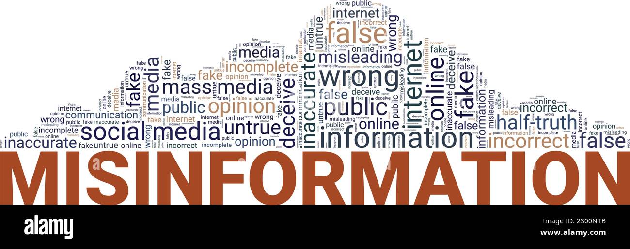 Misinformation word cloud conceptual design isolated on white ...