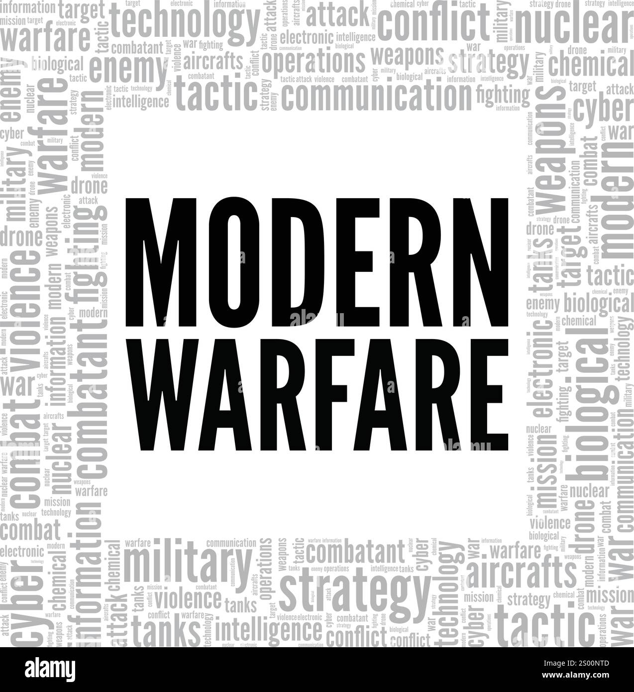 Modern Warfare word cloud conceptual design isolated on white ...
