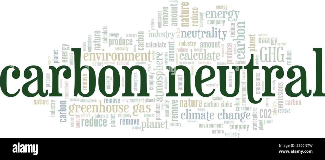 Carbon Neutral word cloud conceptual design isolated on white ...