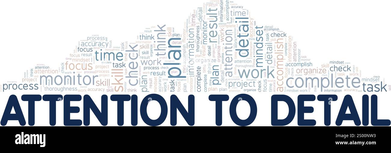 Attention to Detail word cloud conceptual design isolated on white ...