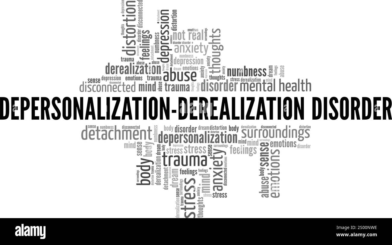 Depersonalization-derealization disorder word cloud conceptual design ...