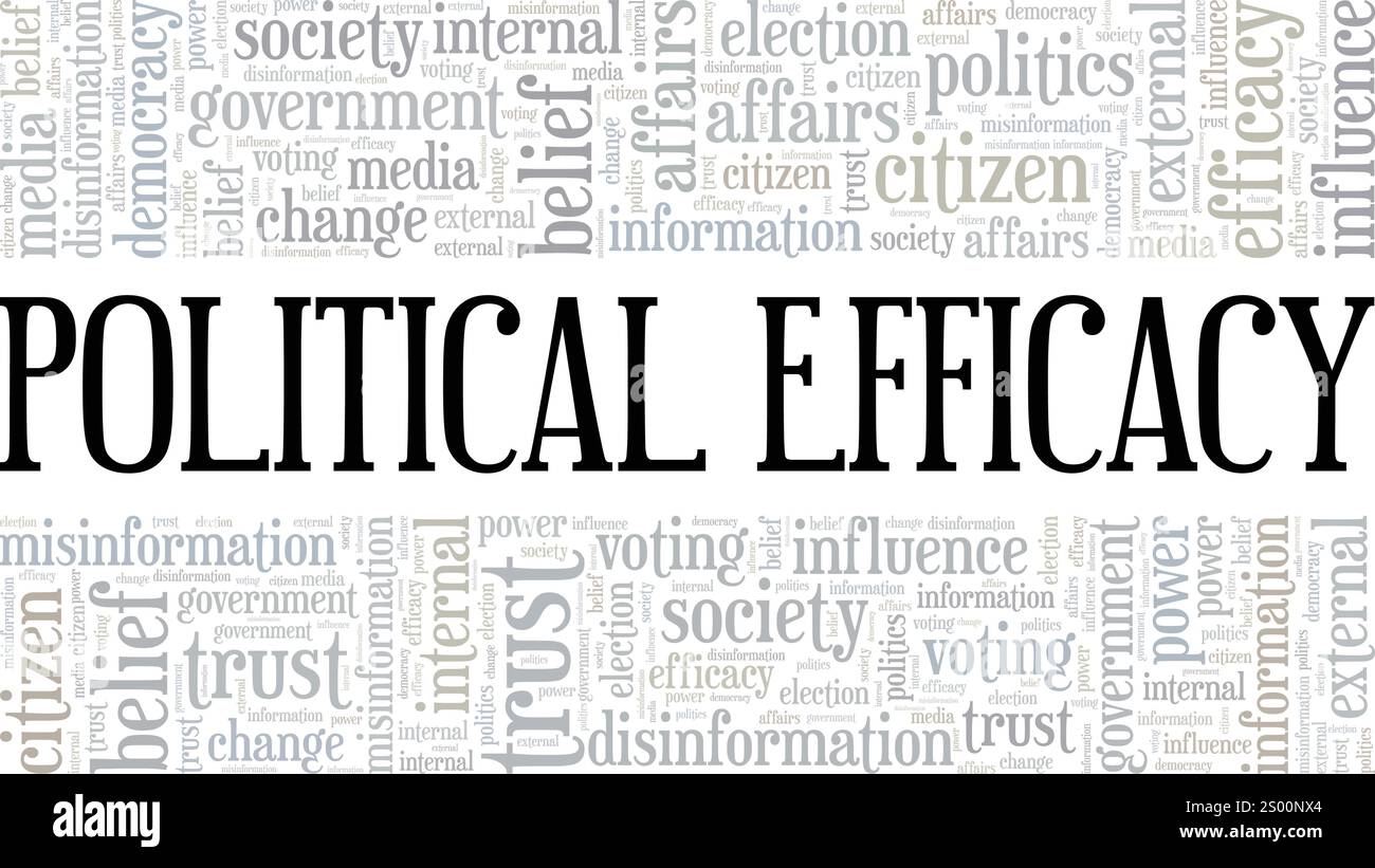 Political Efficacy word cloud conceptual design isolated on white ...