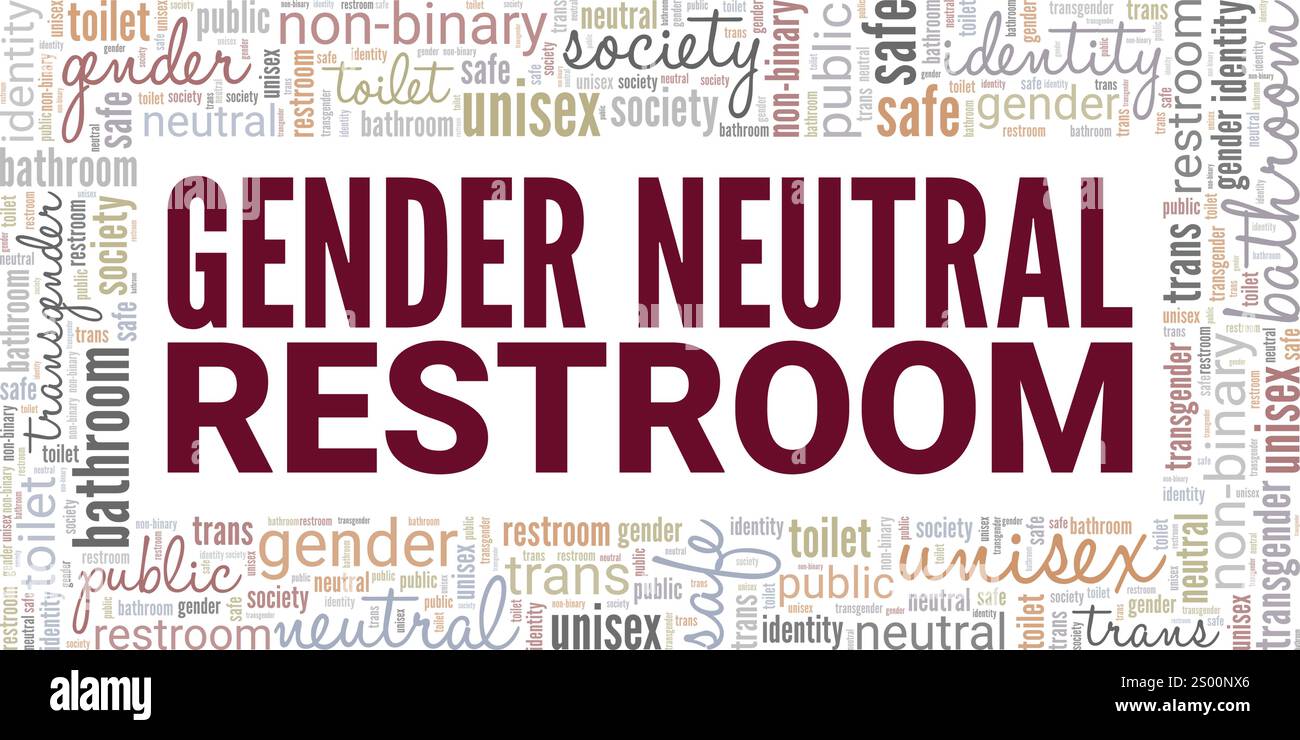 Gender Neutral Restroom word cloud conceptual design isolated on white ...