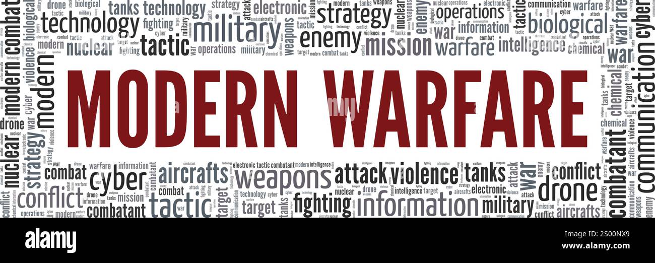 Modern Warfare word cloud conceptual design isolated on white ...