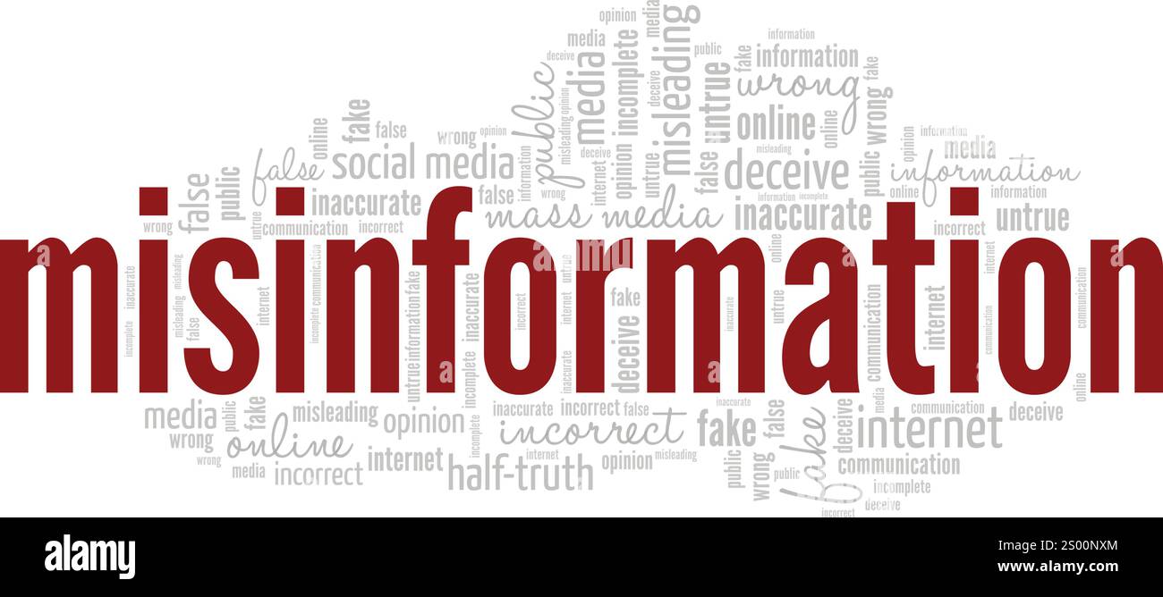Misinformation word cloud conceptual design isolated on white ...