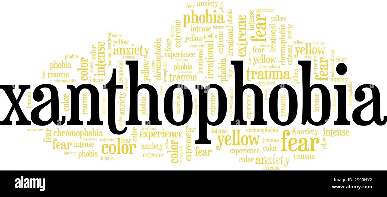 Xanthophobia: Fear of the Color Yellow word cloud conceptual design ...