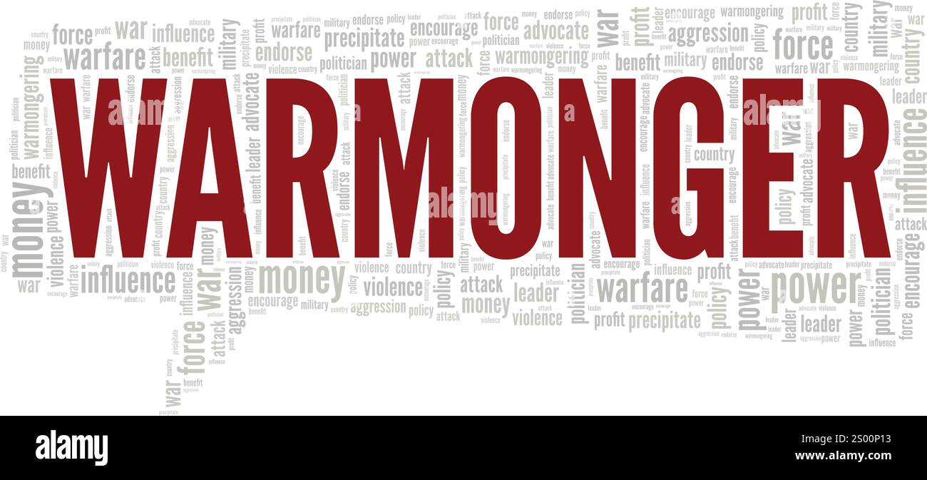 Warmonger word cloud conceptual design isolated on white background ...