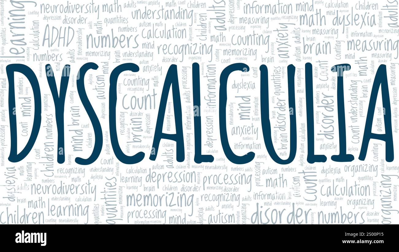 Dyscalculia: Math Dyslexia word cloud conceptual design isolated on ...