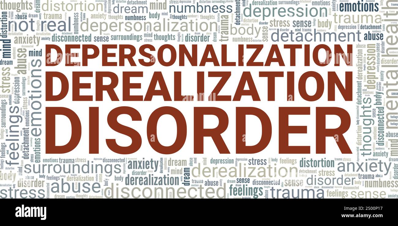 Depersonalization-derealization disorder word cloud conceptual design ...