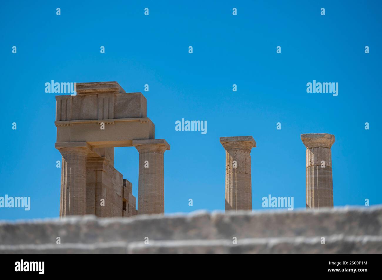 Akropolis von Lindos auf der Insel Rhodos, Insel Rhodos, Griechenland ...