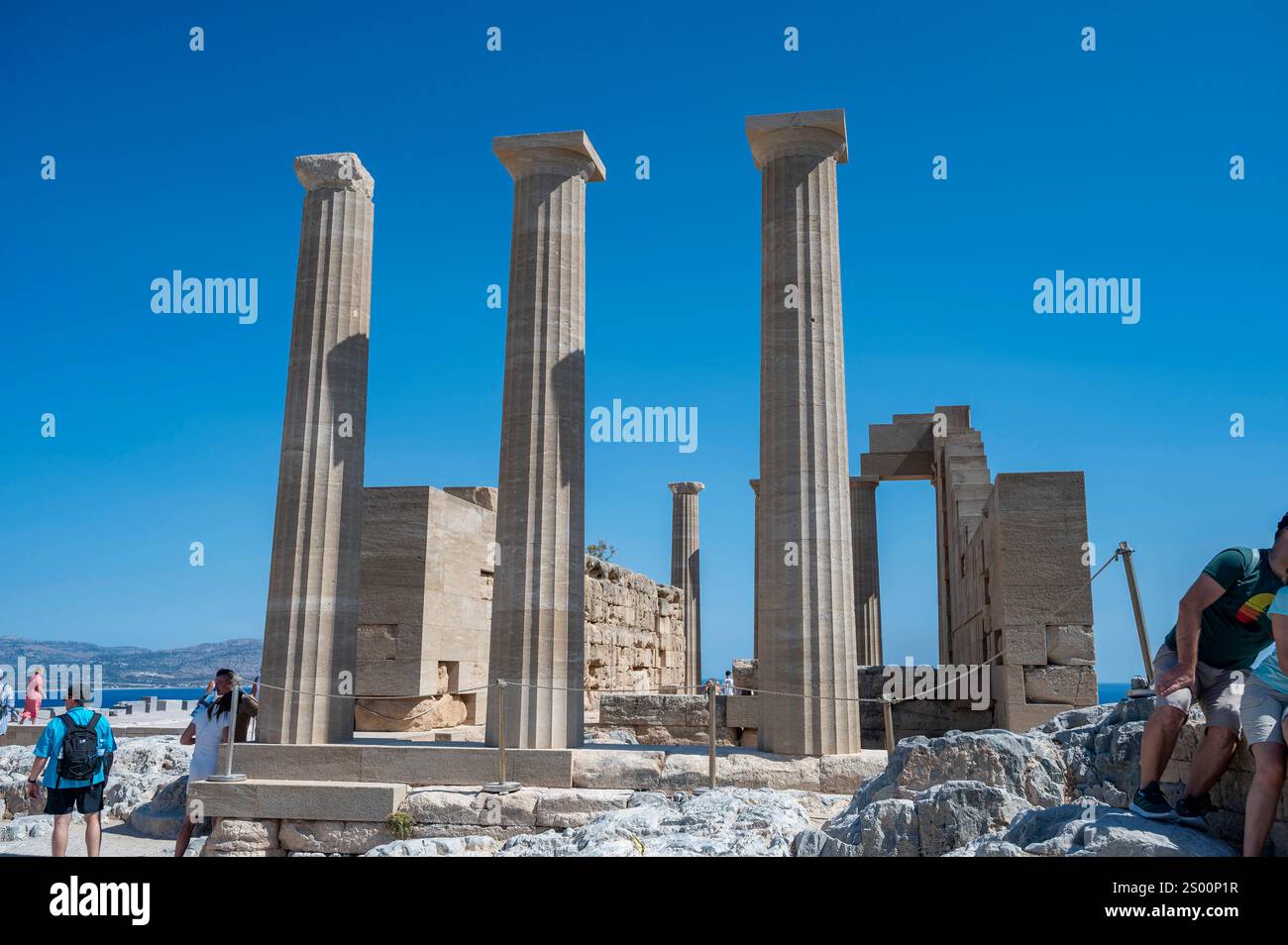 Akropolis von Lindos auf der Insel Rhodos, Insel Rhodos, Griechenland ...