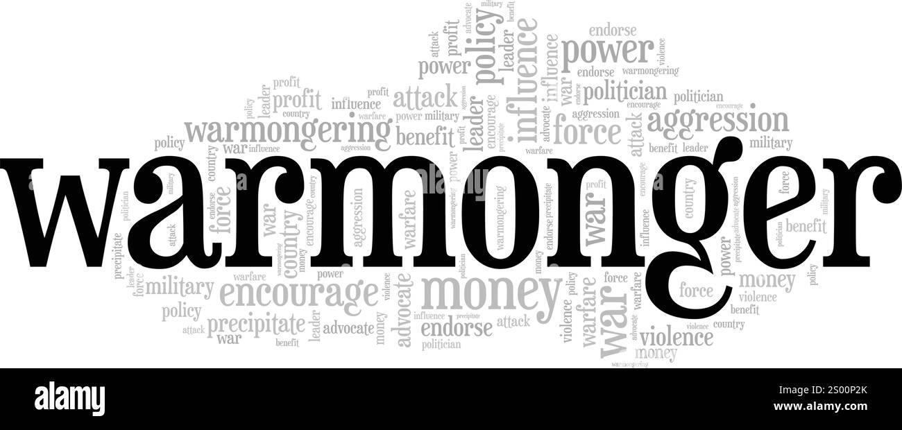 Warmonger word cloud conceptual design isolated on white background ...