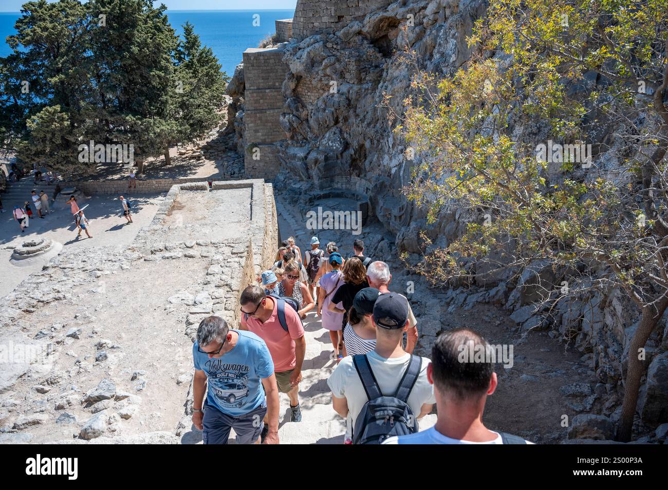 Akropolis von Lindos auf der Insel Rhodos, Insel Rhodos, Griechenland ...