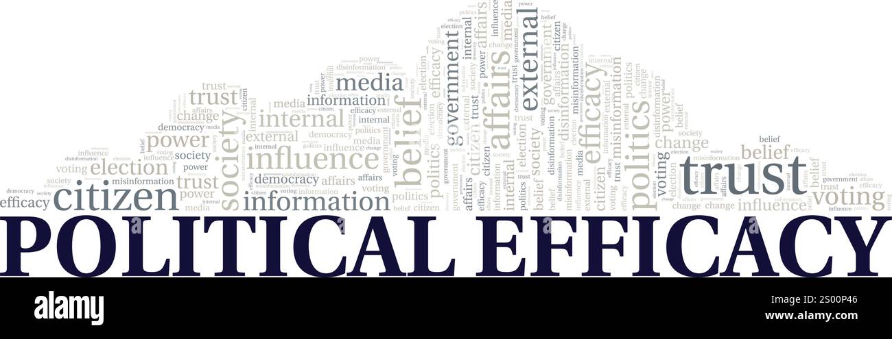 Political Efficacy word cloud conceptual design isolated on white ...