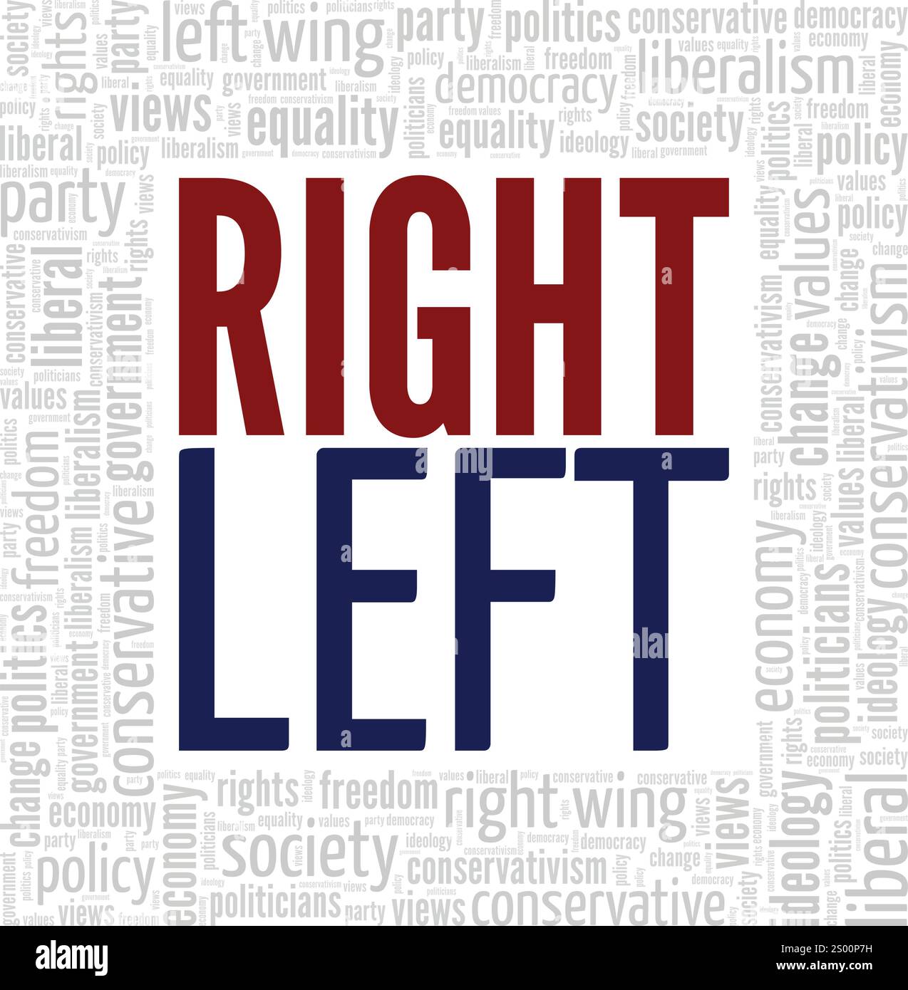 Right Wing vs Left Wing word cloud conceptual design isolated on white ...