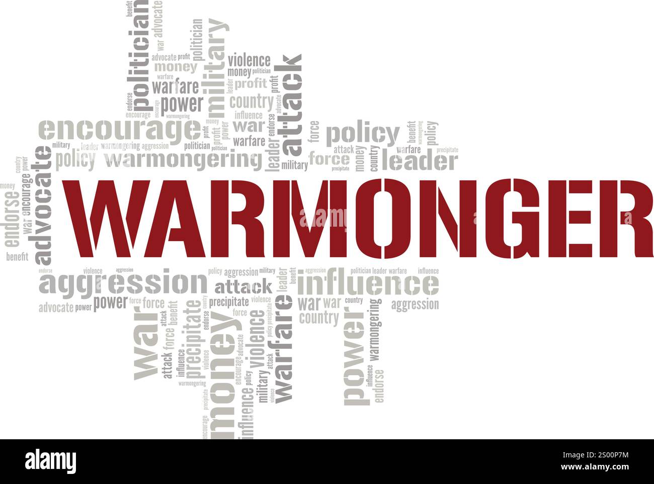 Warmonger word cloud conceptual design isolated on white background ...