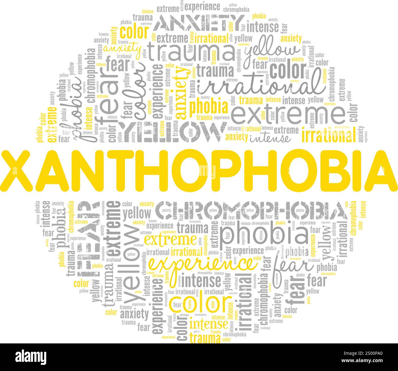 Xanthophobia: Fear of the Color Yellow word cloud conceptual design ...