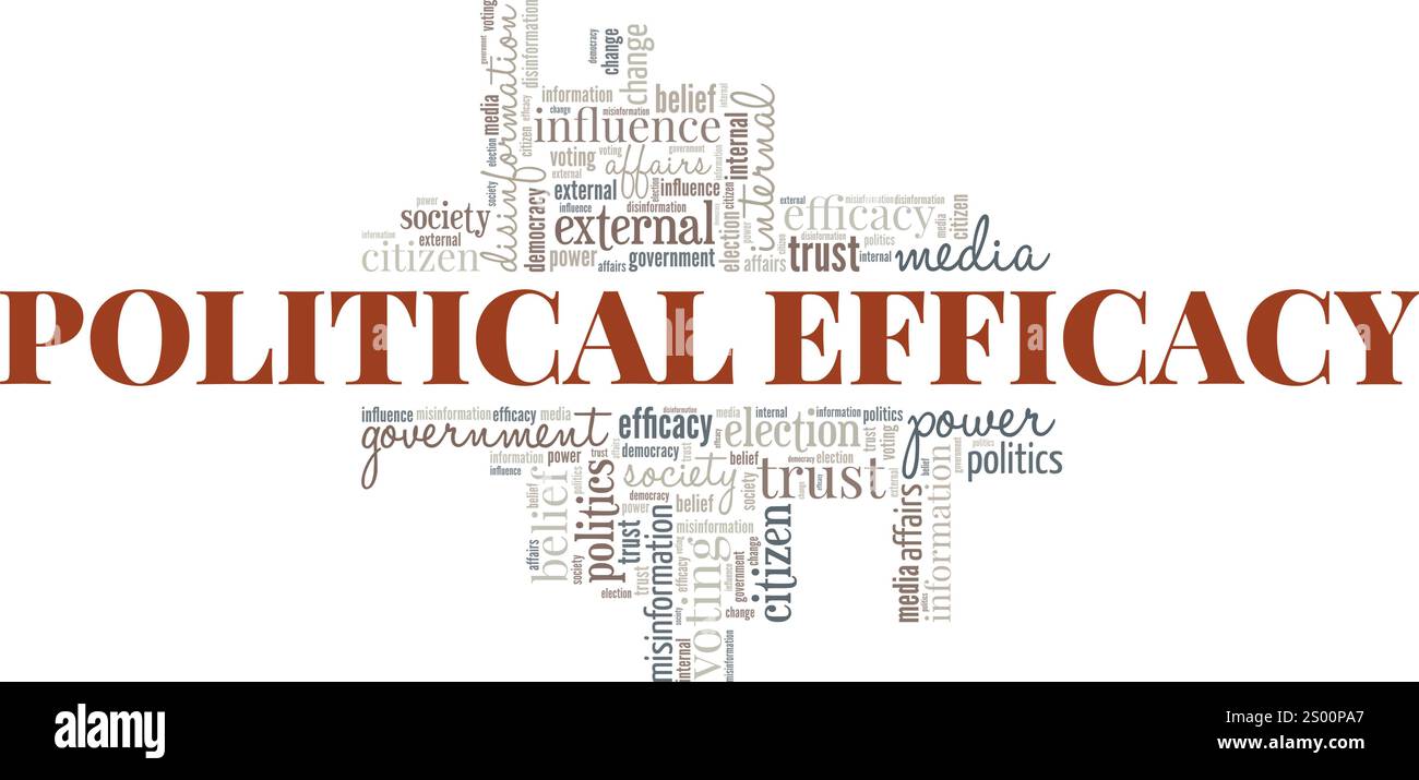 Political Efficacy word cloud conceptual design isolated on white ...