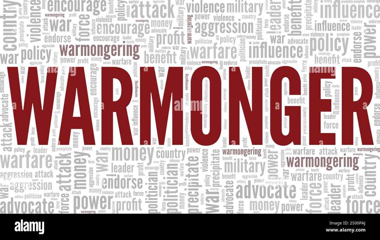 Warmonger word cloud conceptual design isolated on white background ...