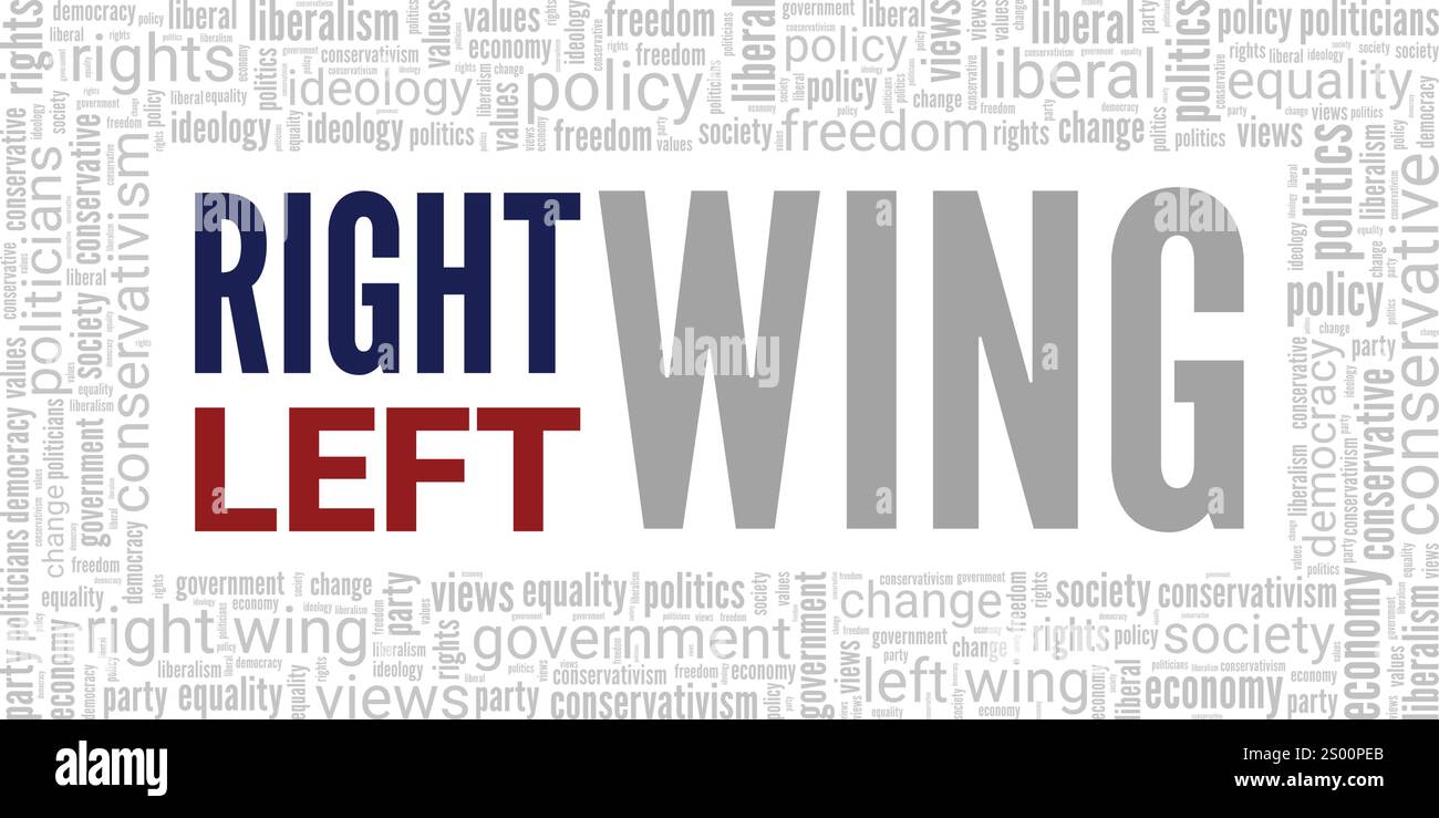 Right Wing vs Left Wing word cloud conceptual design isolated on white ...