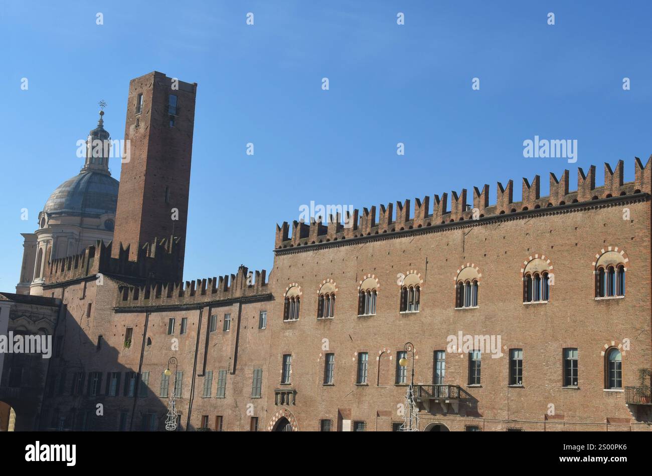 Piazza Sordello in Mantua has remarkable medieval palaces such as the ...