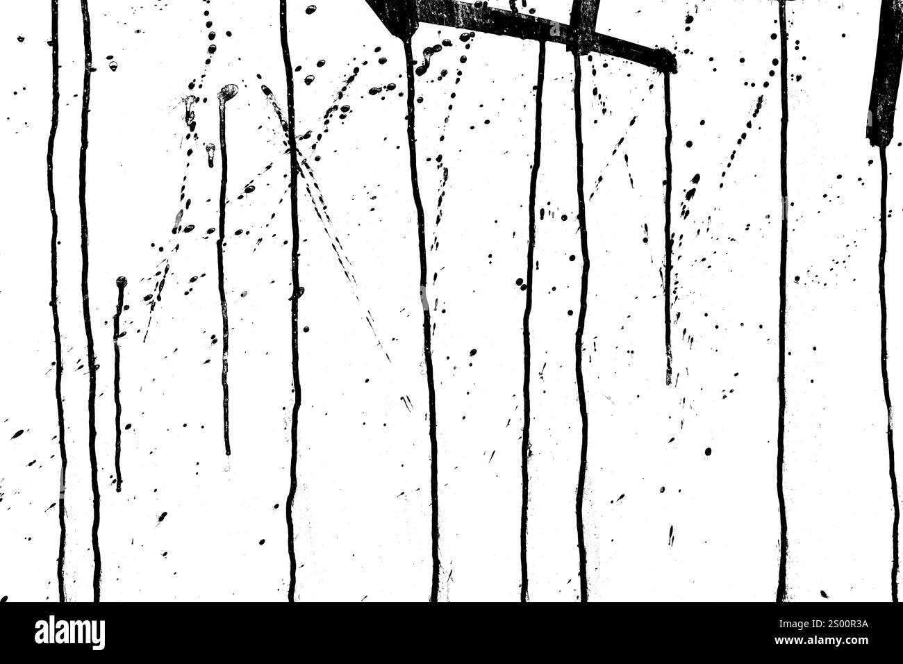 Black paint splatter over white wall surface as background Stock Photo ...