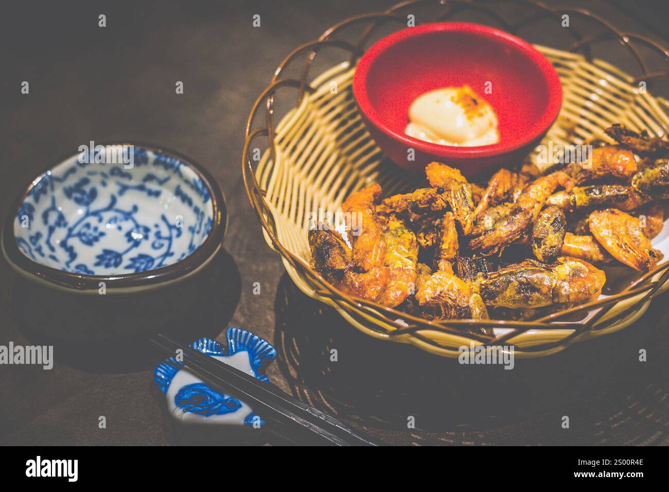 Amaebi Karaage (Fried Shrimp) Fresh amaebi shrimp, Togarishi mayo, Yuzu ...