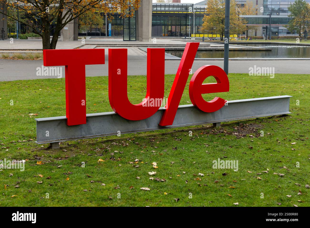 Eindhoven, the Netherlands 9 November 2024. Red logo TUE or Technical ...