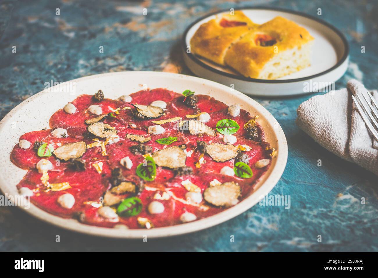 Angus Beef Carpaccio Thinly sliced raw Australian beef shaved fresh ...