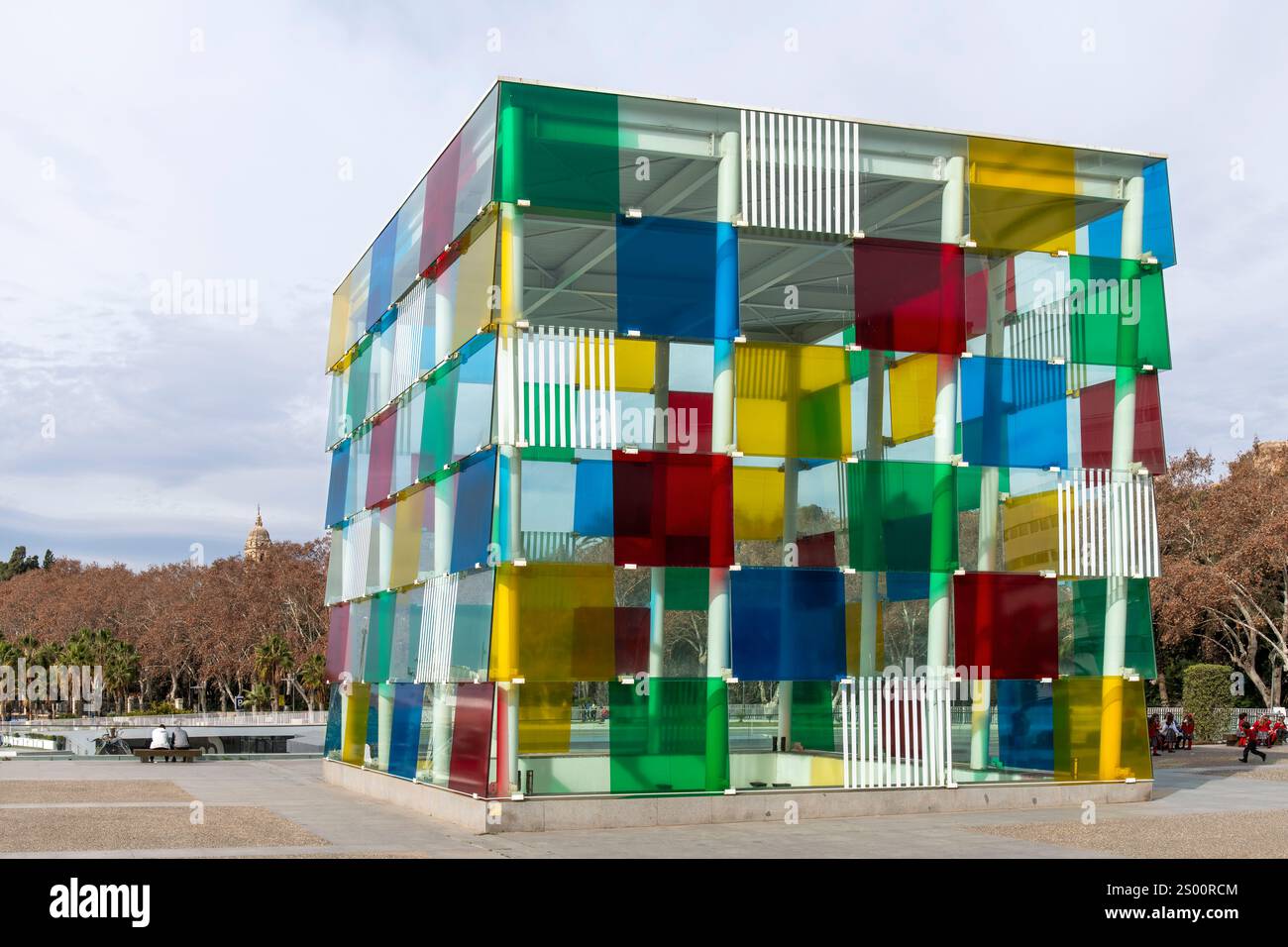 Malaga, Spain-February 8, 2024; The colorful artwork Incubé by Daniel ...