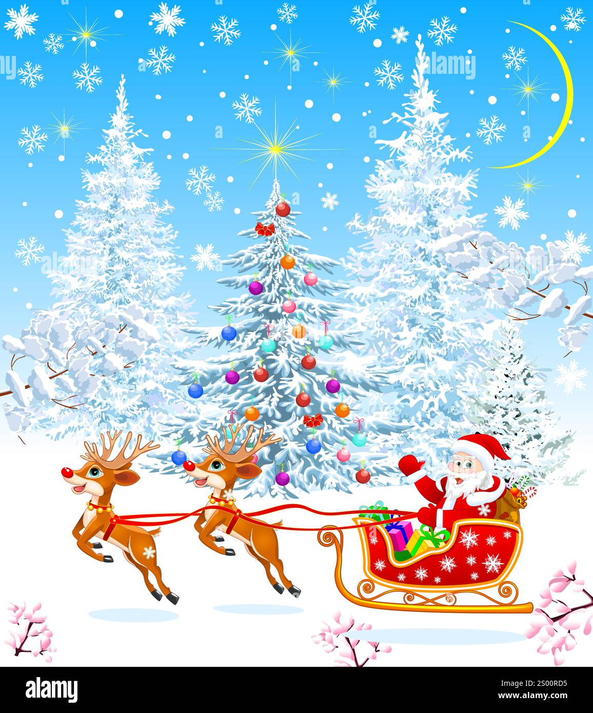 Christmas tree snow ball Stock Vector Images - Alamy