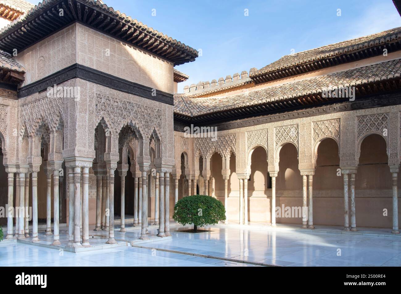 Granada, Spain-February 7, 2024; Court of the Lions (Patio de los ...