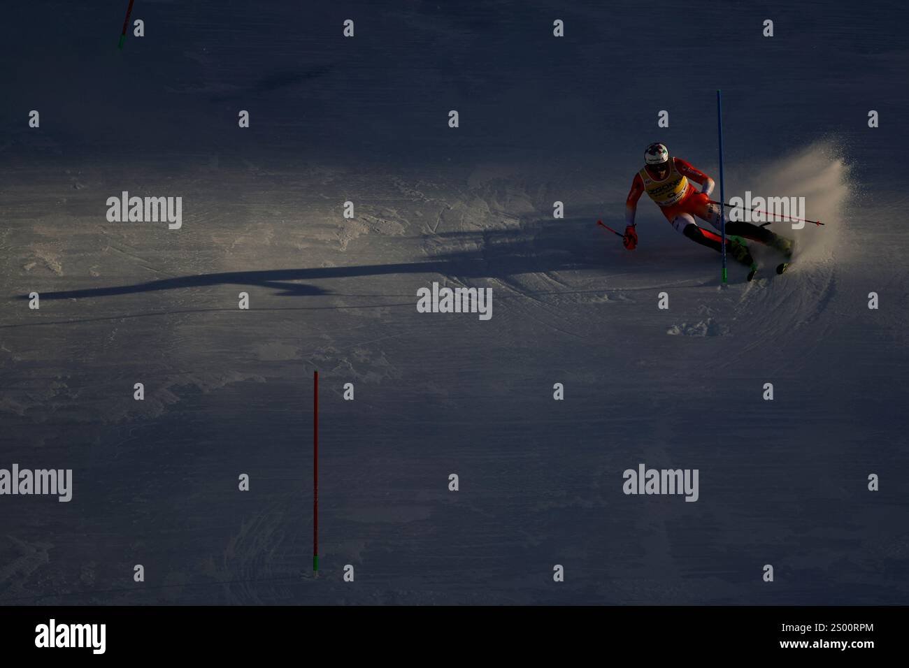 Switzerland's Daniel Yule speeds down the course during an alpine ski, men's World Cup slalom ...