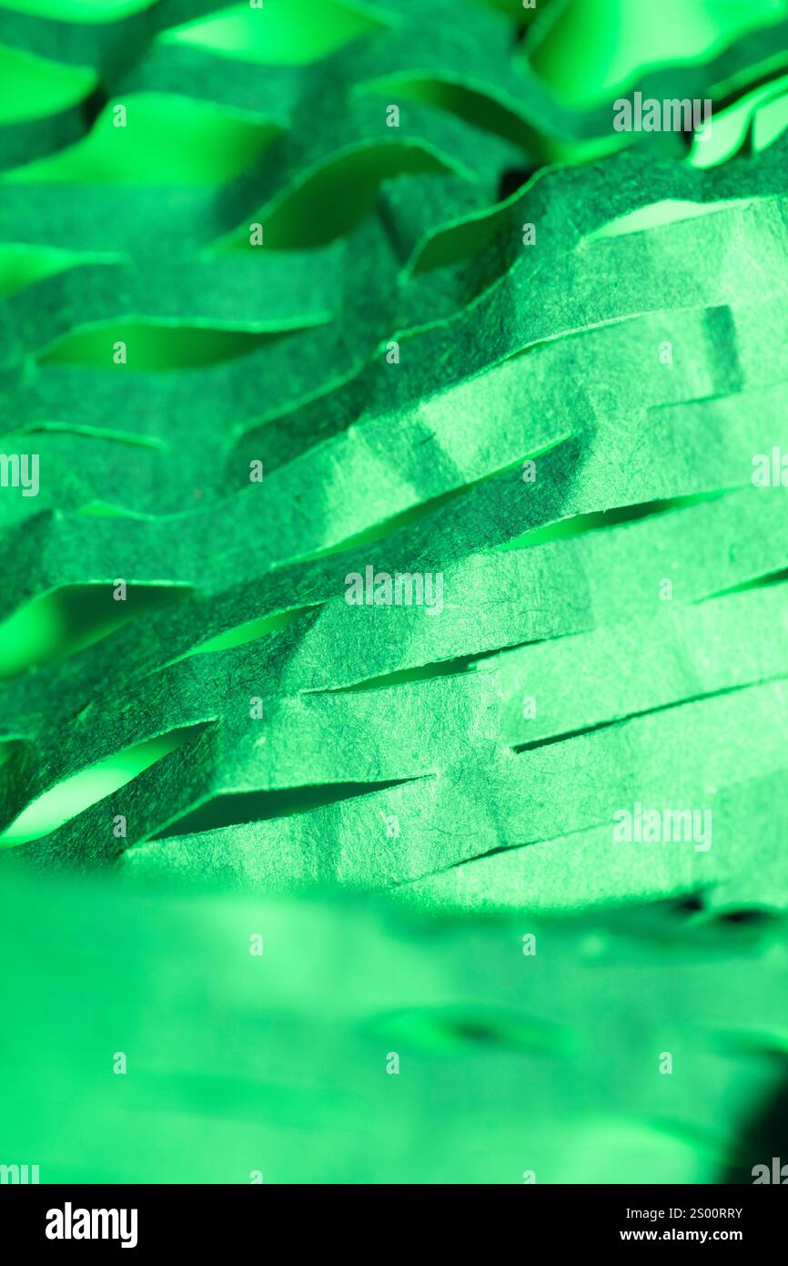 Corrugated Packaging Card Abstract Textured Green Ridged Paper ...