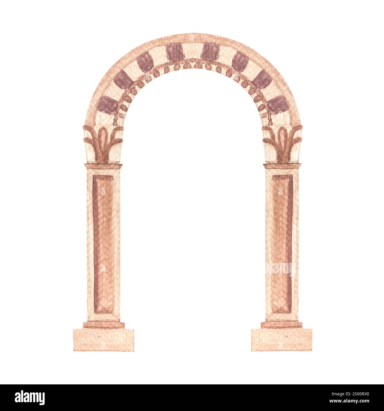 Stone greek ancient classic arch on white background. High quality ...