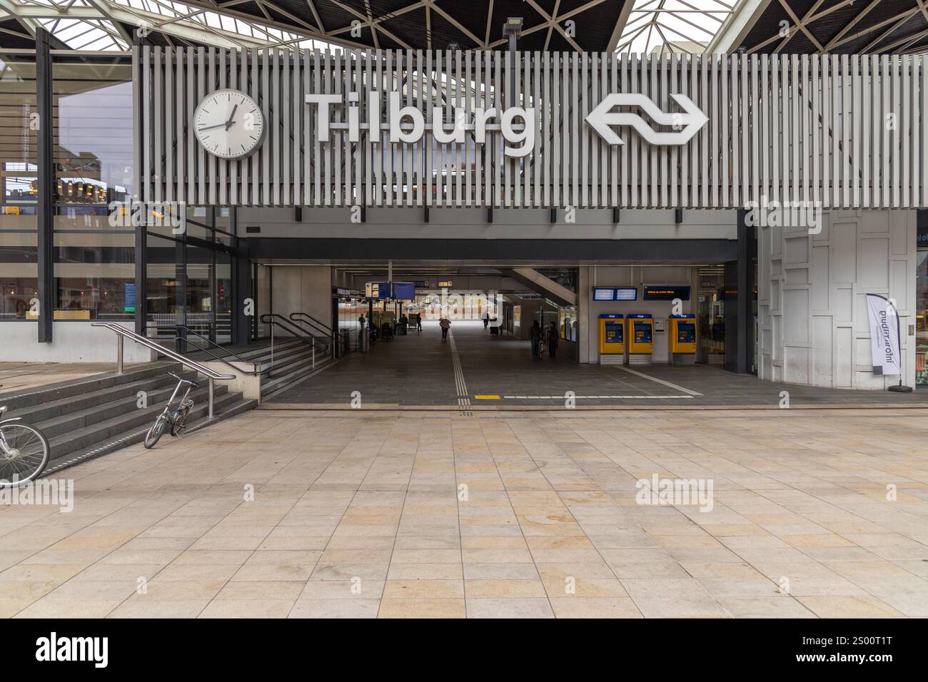 Tilburg, the Netherlands 28 October 2024. Entrance to Tilburg train ...