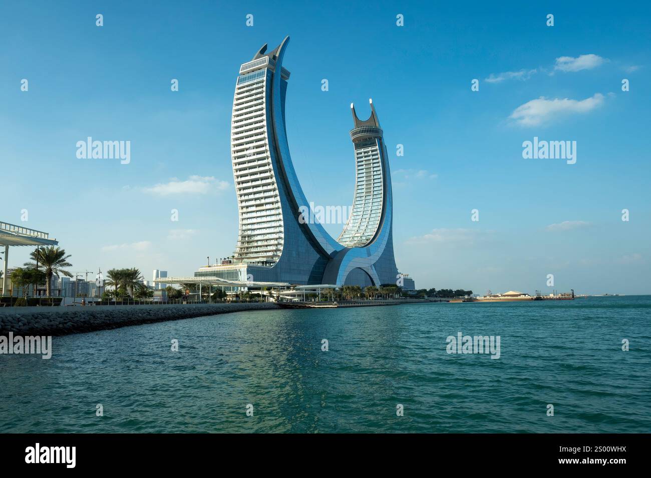 Katara Twin Tower Hotel, Lusail Marina Park Doha, Qatar Stock Photo - Alamy
