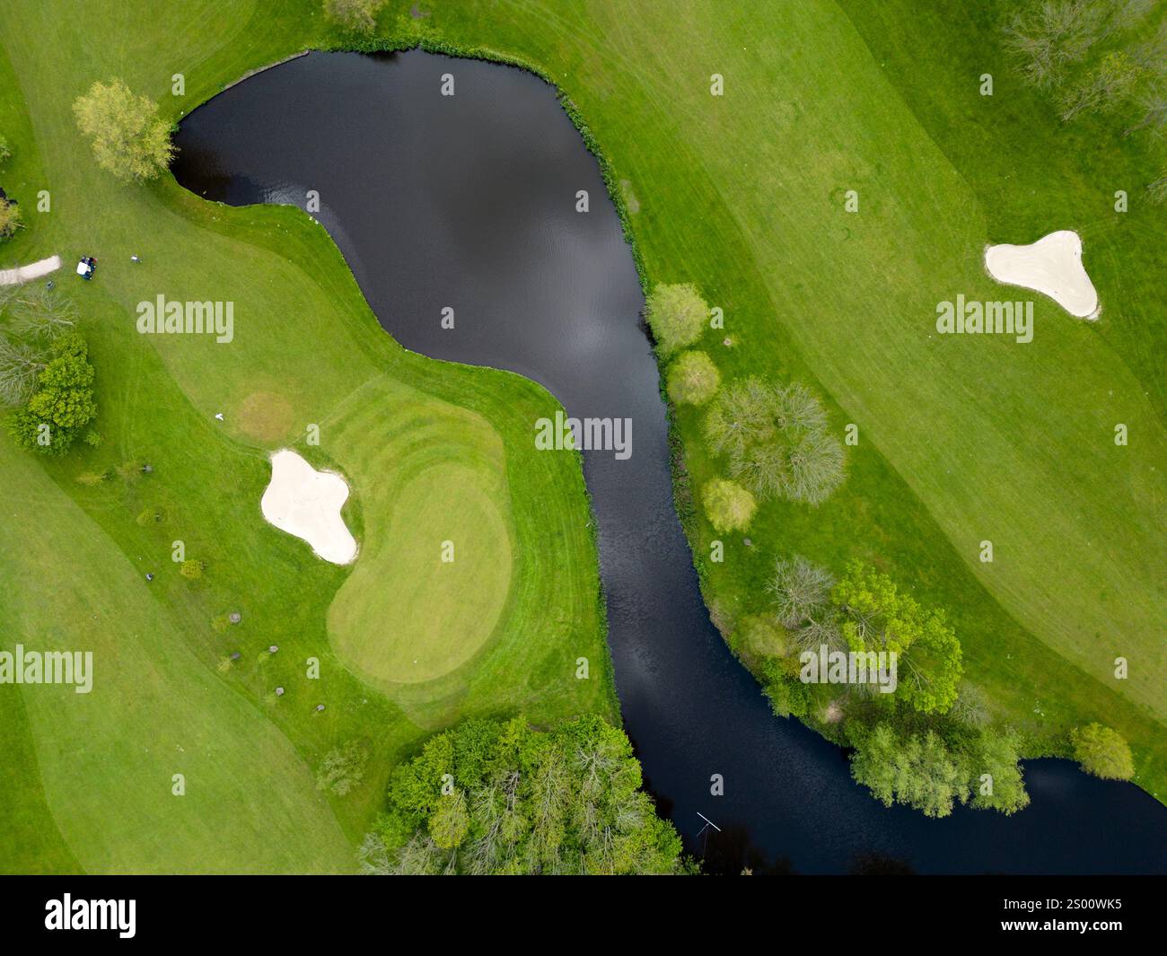 Aerial view of the bunkers of a golf court Stock Photo - Alamy