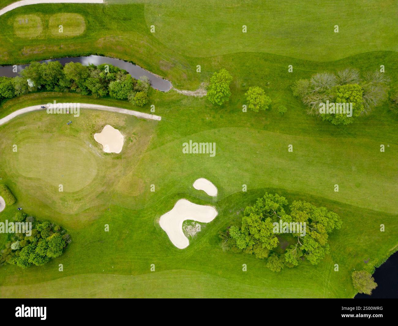Aerial view of the bunkers of a golf court Stock Photo - Alamy