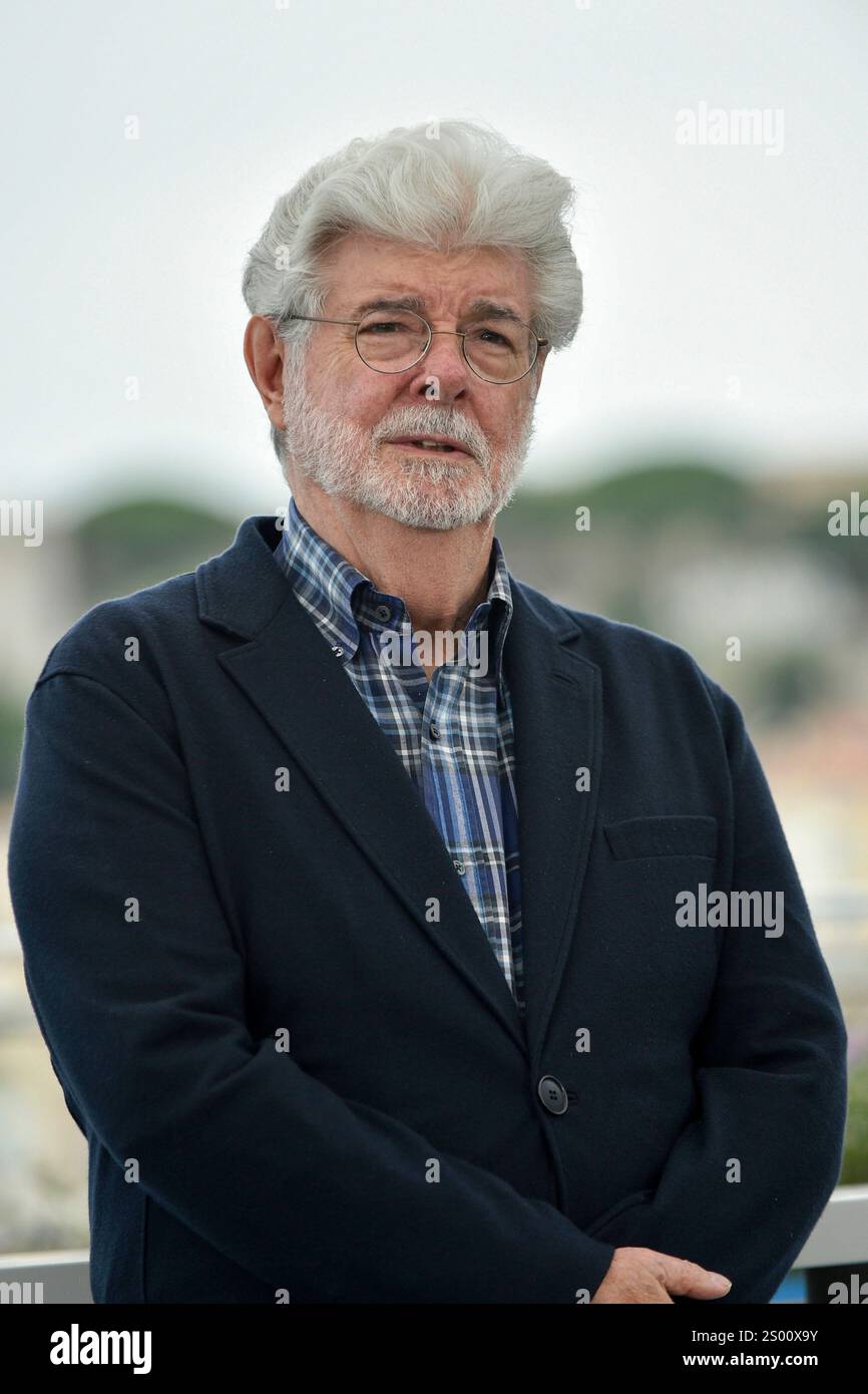 77th Cannes Film Festival, May 24, 2024: filmmaker George Lucas posing ...