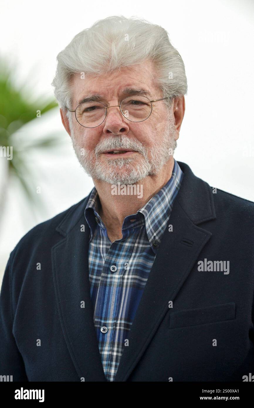 77th Cannes Film Festival, May 24, 2024: filmmaker George Lucas posing ...