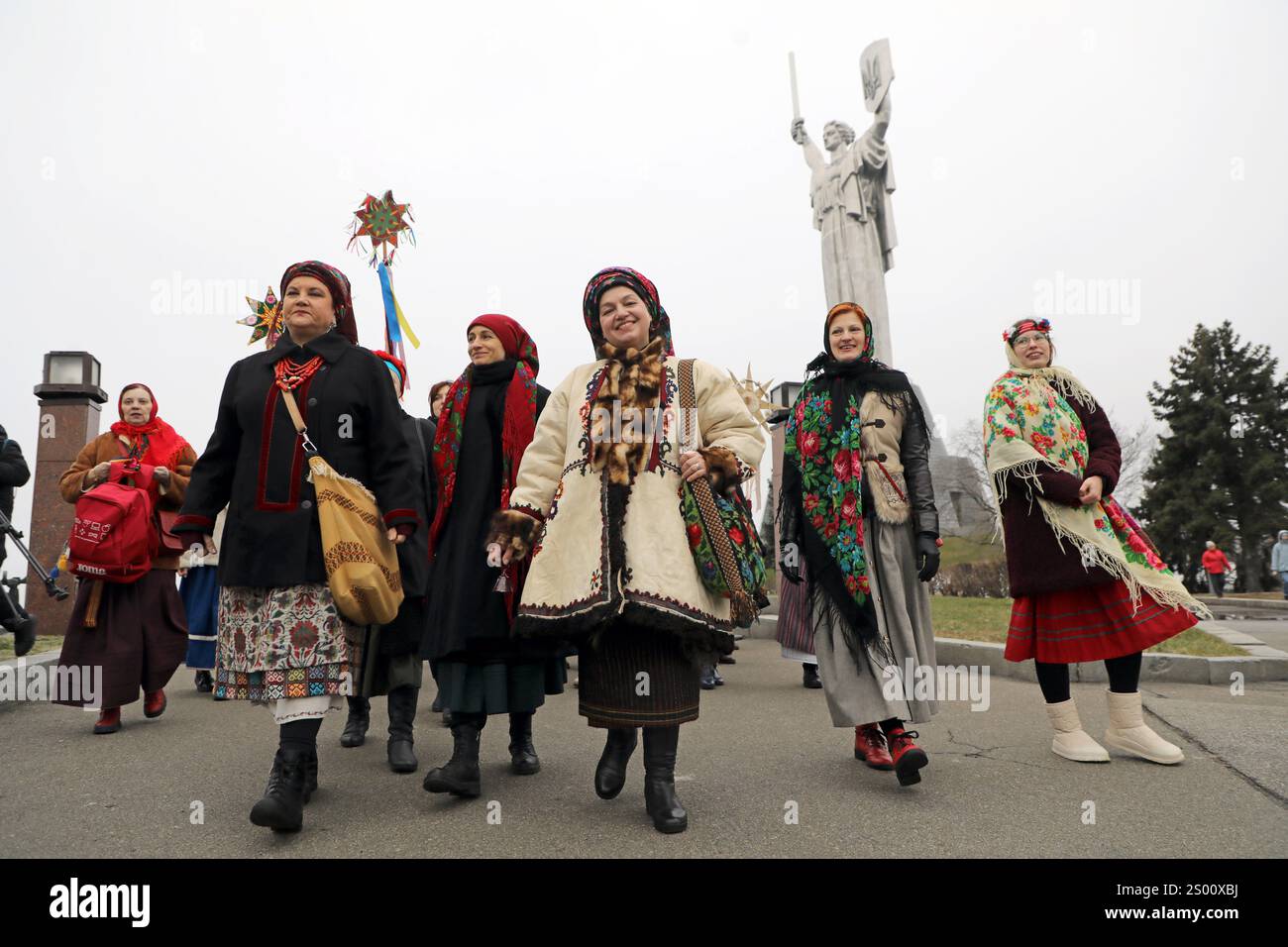 KYIV, UKRAINE - DECEMBER 22, 2024 - Members of the Kyiv Koliada ...