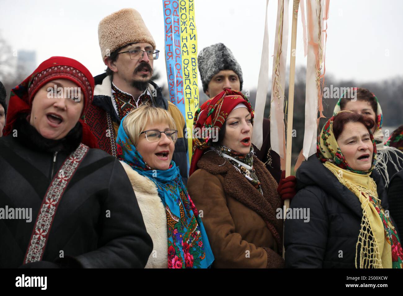 KYIV, UKRAINE - DECEMBER 22, 2024 - Members of the Kyiv Koliada ...