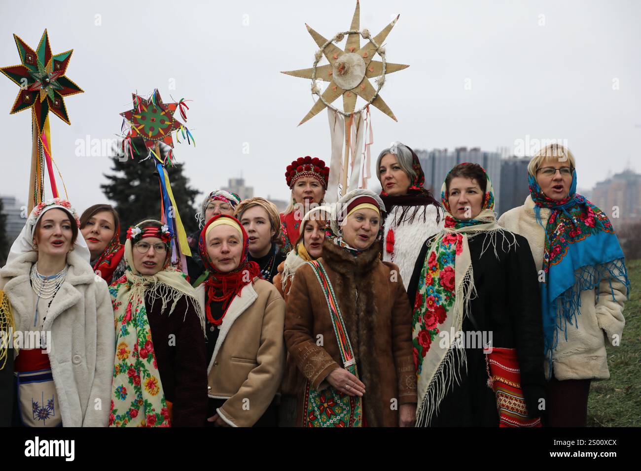KYIV, UKRAINE - DECEMBER 22, 2024 - Members of the Kyiv Koliada ...