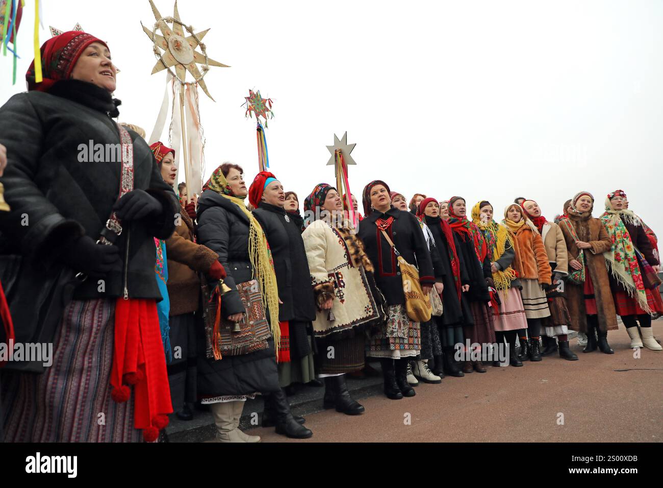 KYIV, UKRAINE - DECEMBER 22, 2024 - Members of the Kyiv Koliada ...