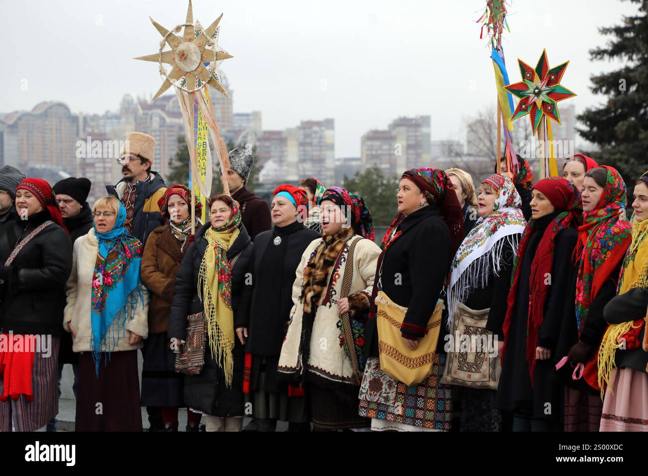 KYIV, UKRAINE - DECEMBER 22, 2024 - Members of the Kyiv Koliada ...