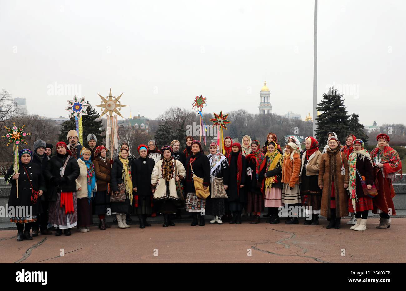 KYIV, UKRAINE - DECEMBER 22, 2024 - Members of the Kyiv Koliada ...